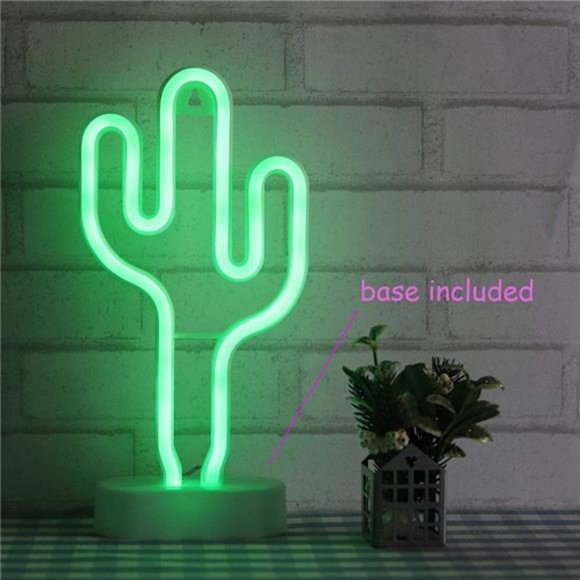 Accents | Green Cactus Neon Light Signs Led Cactus Neon Lights Night ...